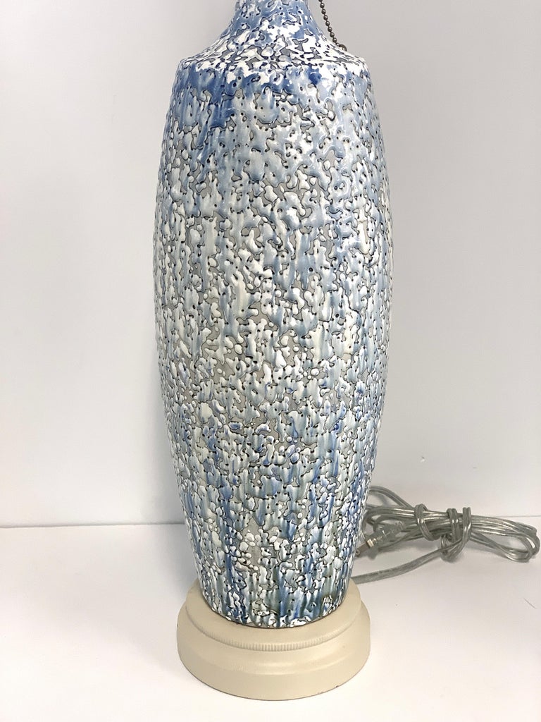 Midcentury Drip Glaze Ceramic Lamp For Sale at 1stDibs