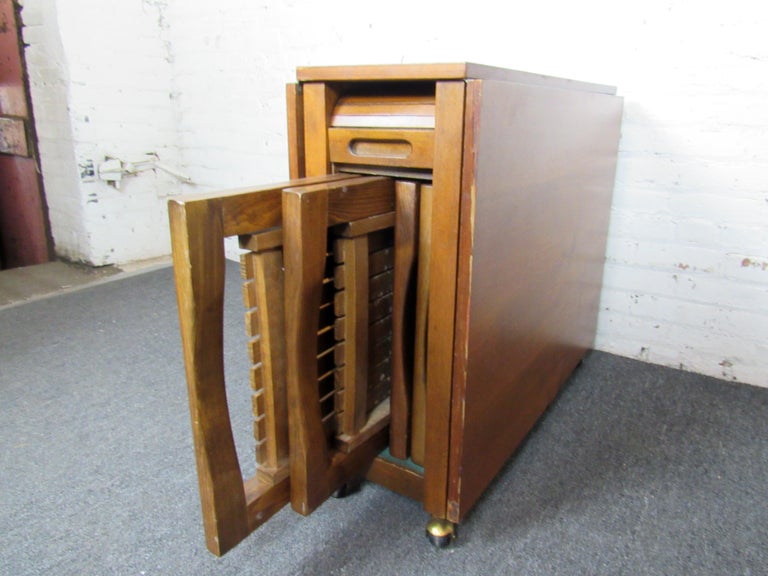 Mid-Century Drop Leaf Table and Chair Set For Sale at 1stDibs