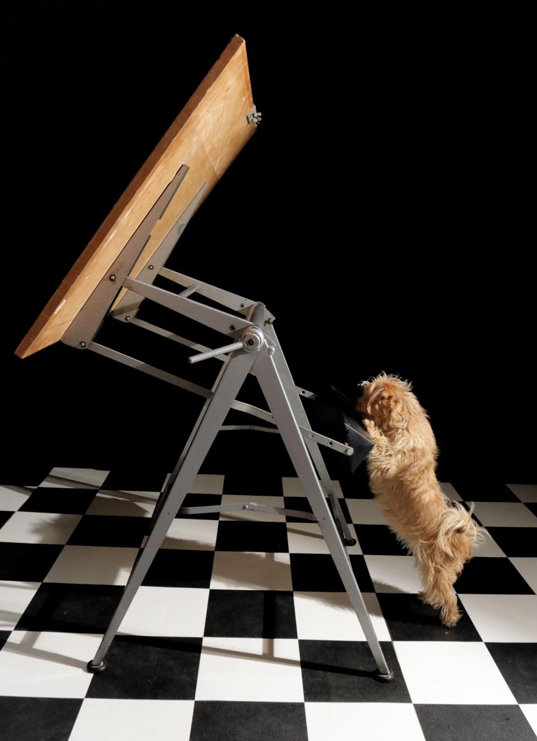 Mid-century Dutch Industrial Design Architect Folding Drafting Table 50 ...