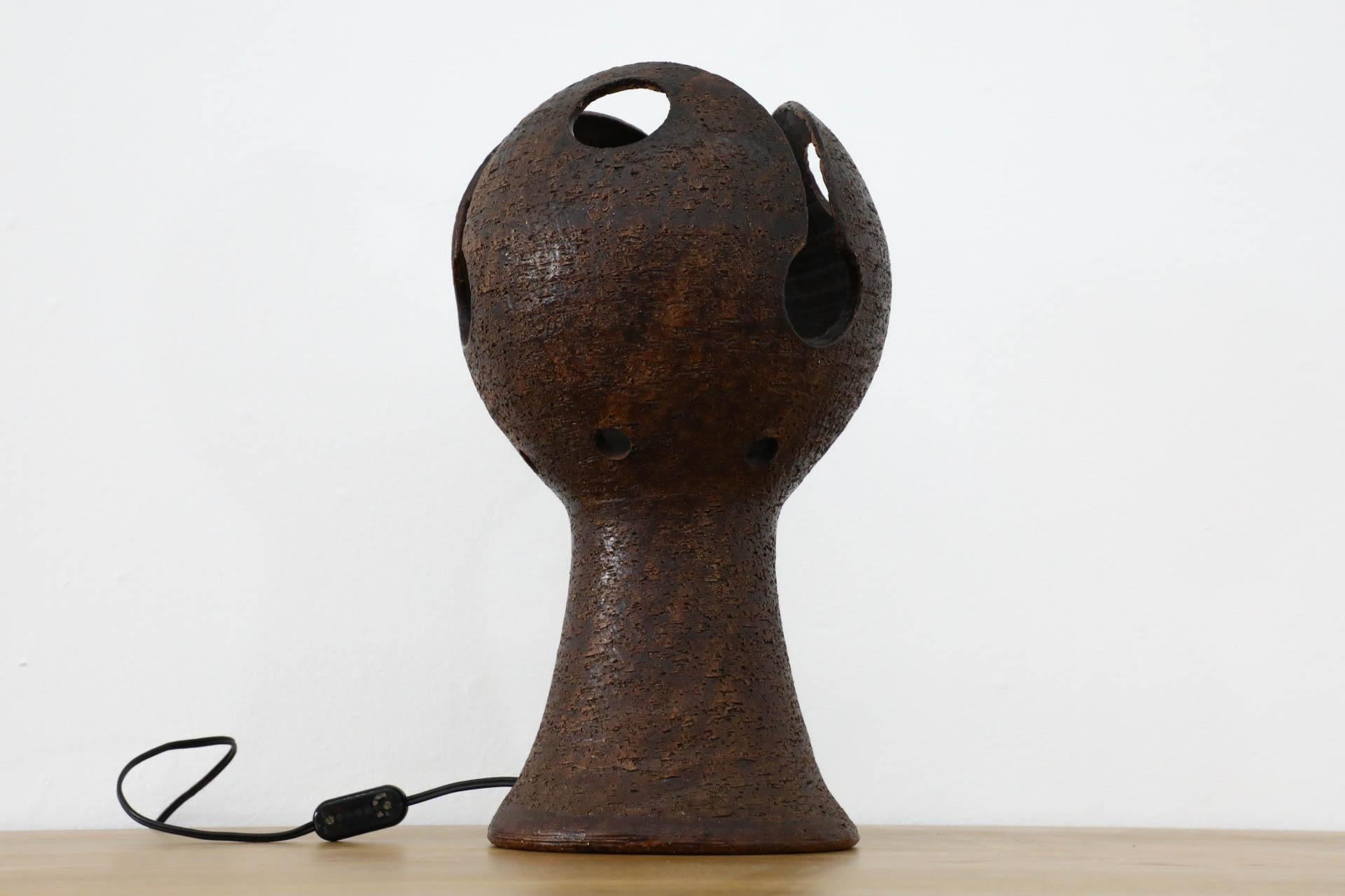 Mid-Century Dutch Organic Brutalist Ceramic Table Lamp at 1stDibs