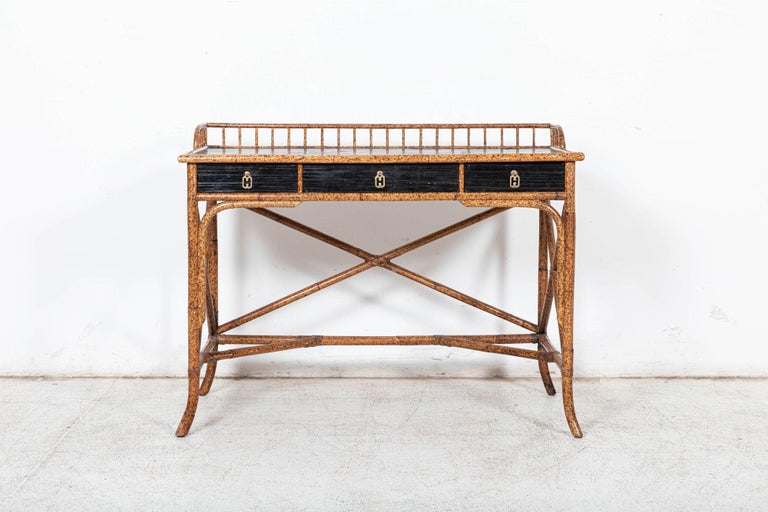 Mid Century ‘E Murio’ Bamboo Campaign Desk at 1stDibs