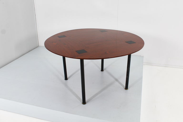 Mid-Century E. Sottsass for Poltronova Wood and Metal Circular Table ...