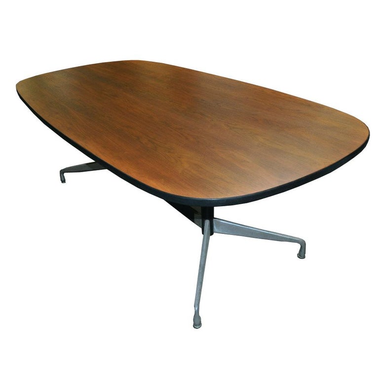 Mid Century Eames Herman Miller 7ft Walnut Conference Table at 1stDibs
