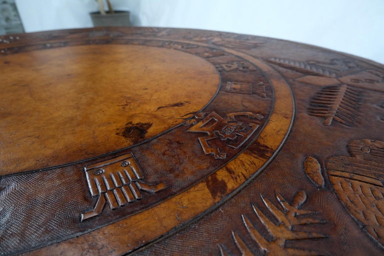 Mid Century Embossed Leather South American Coffee Table 4 Nesting ...