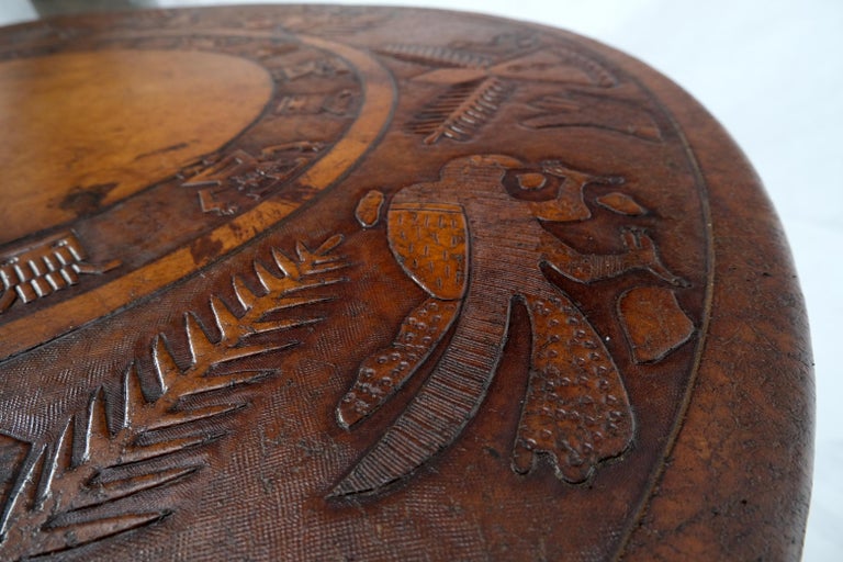 Mid Century Embossed Leather South American Coffee Table 4 Nesting ...