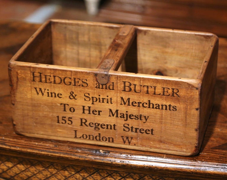 Mid-Century English Wooden Crate Wine and Spirit Box from London at ...