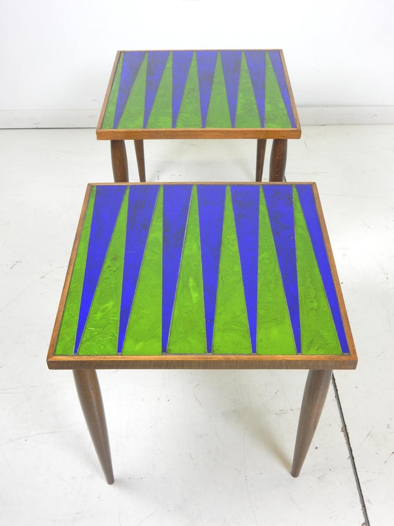 Mid Century Era Georges Briard Design Glass Mosaic Side Tables For Sale ...