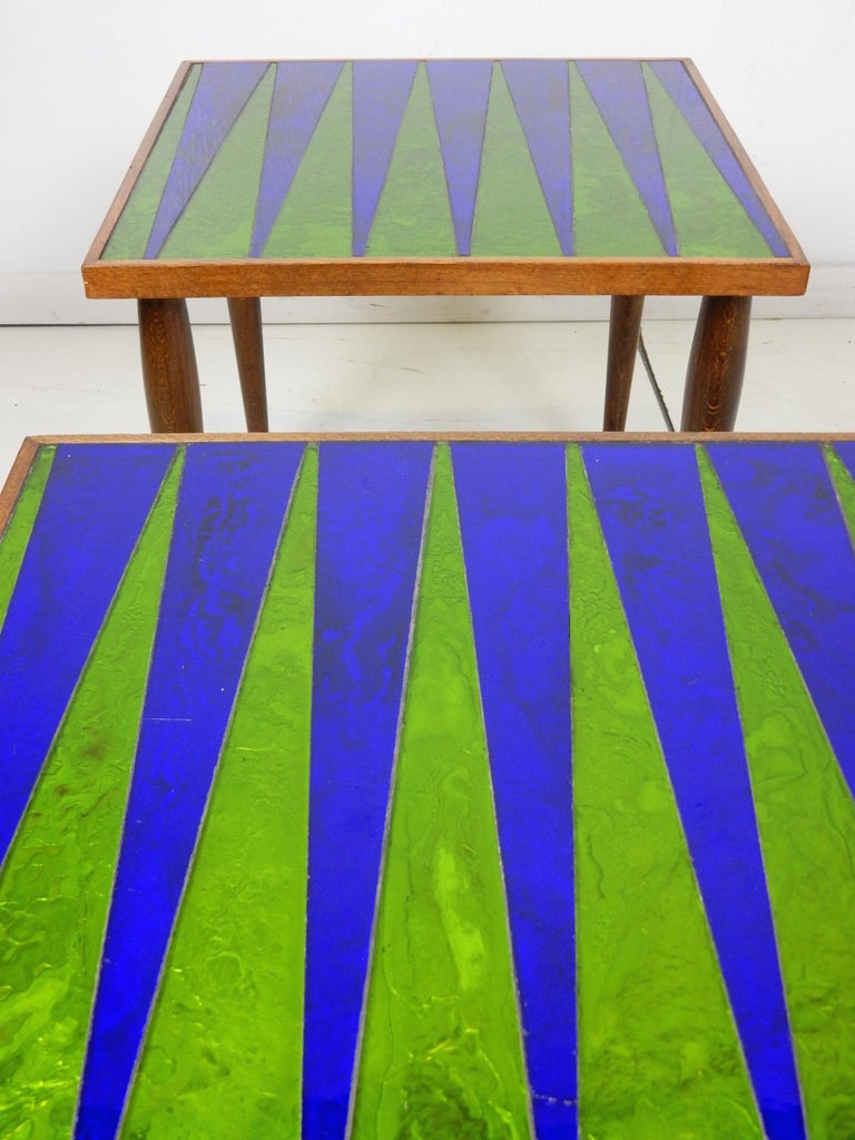 Mid Century Era Georges Briard Design Glass Mosaic Side Tables For Sale ...