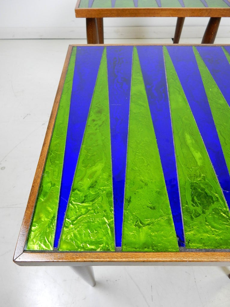 Mid Century Era Georges Briard Design Glass Mosaic Side Tables For Sale ...