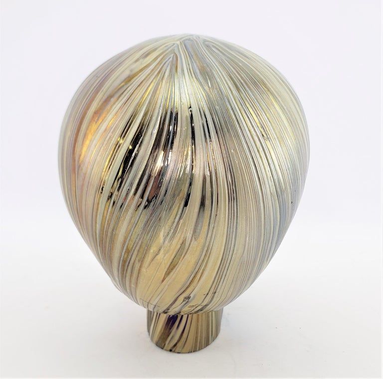 Mid-Century Era Iridescent Art Glass Human Skull Sculpture in Purple ...