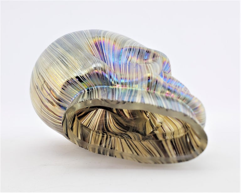 Mid-Century Era Iridescent Art Glass Human Skull Sculpture in Purple ...