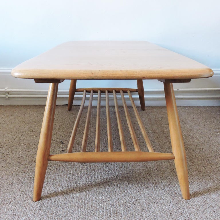 Midcentury Ercol Coffee Table with Magazine Rack, 1960s at 1stDibs
