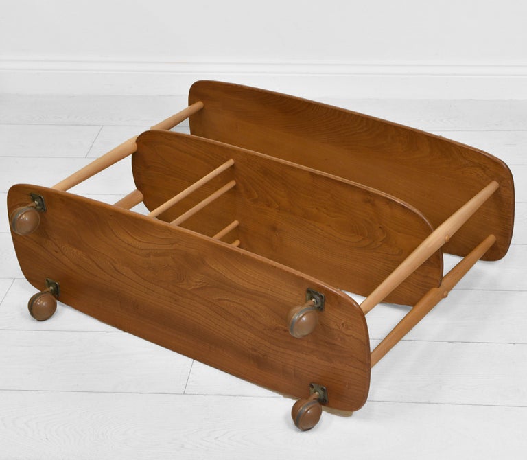 Mid Century Ercol Elm Windsor Trolley Bookcase, 1960's at 1stDibs