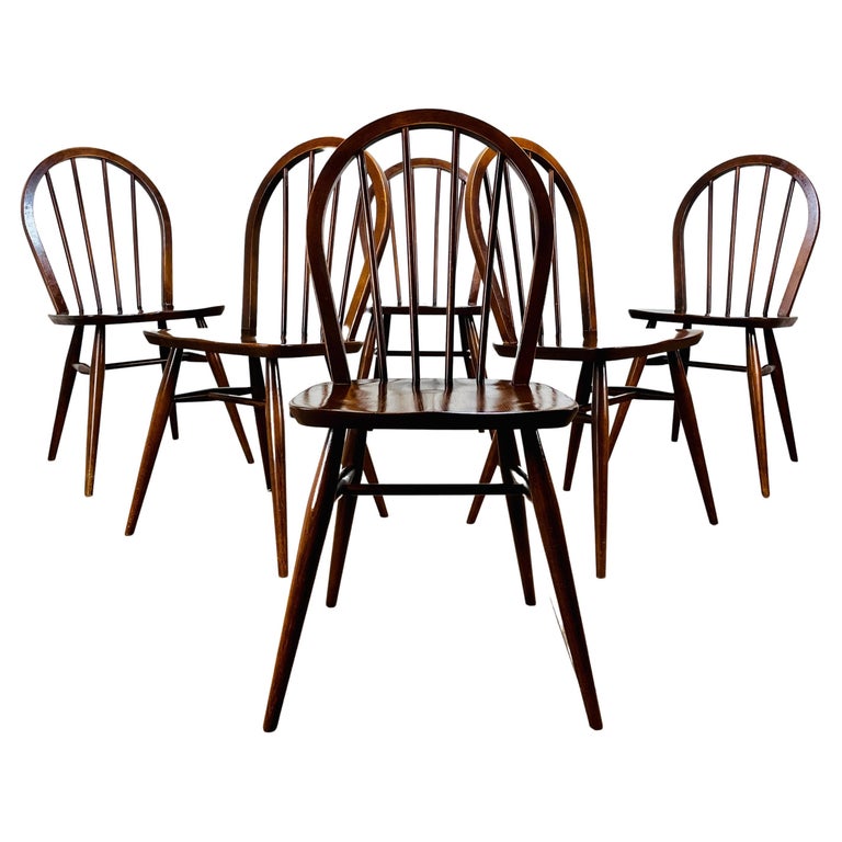 Mid-Century Ercol Windsor Model 400 Chairs, 1950s, Set of 6 For Sale at ...