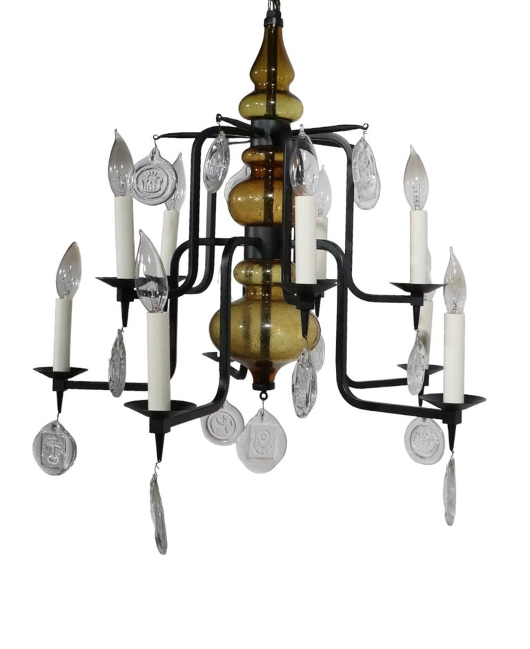 Mid Century Erik Hoglund Body Nova Chandelier Made in Denmark C. 1950's ...