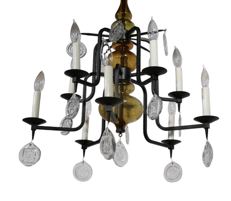 Mid Century Erik Hoglund Body Nova Chandelier Made in Denmark C. 1950's ...