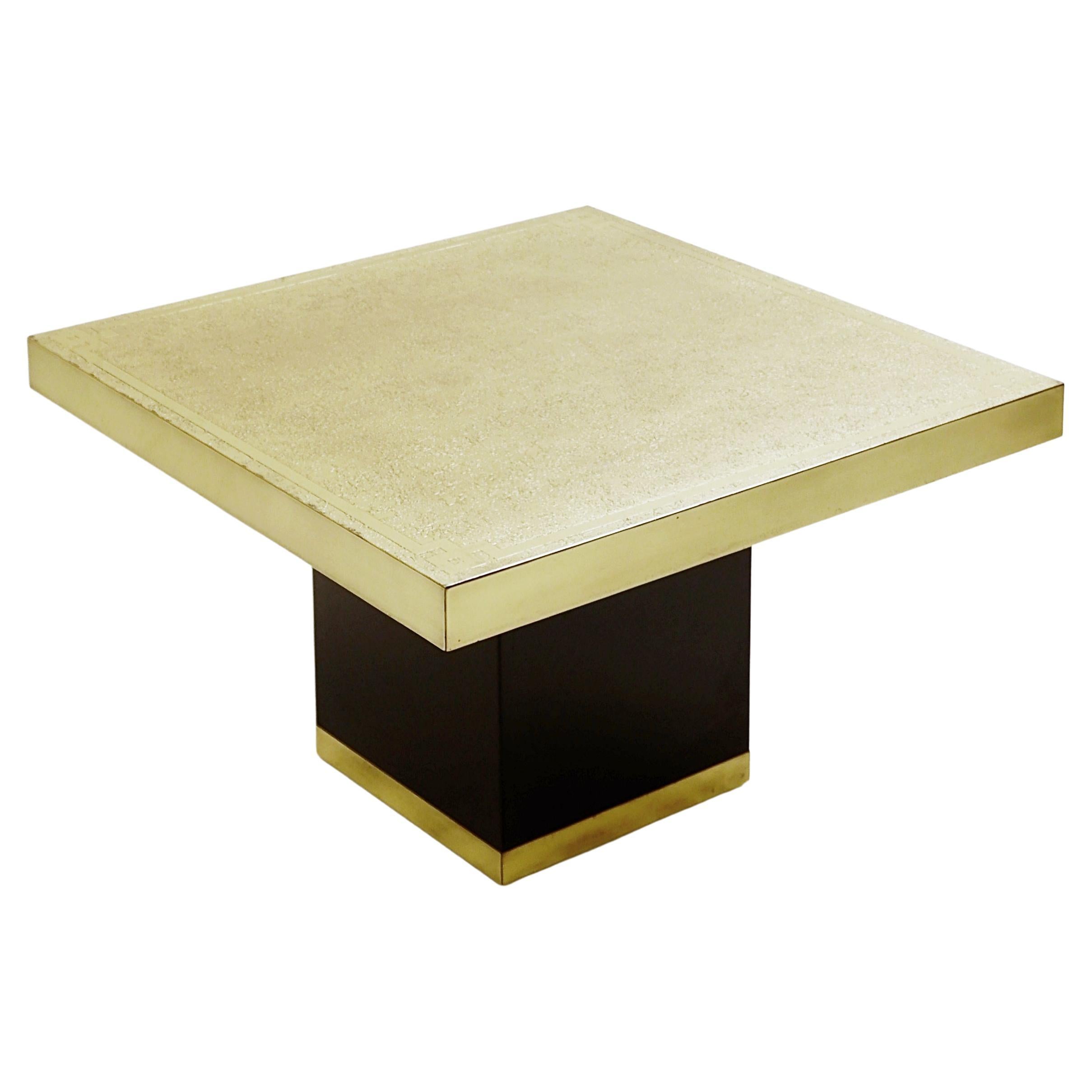 Georges Mathias Coffee Table in Etched Brass For Sale at 1stDibs