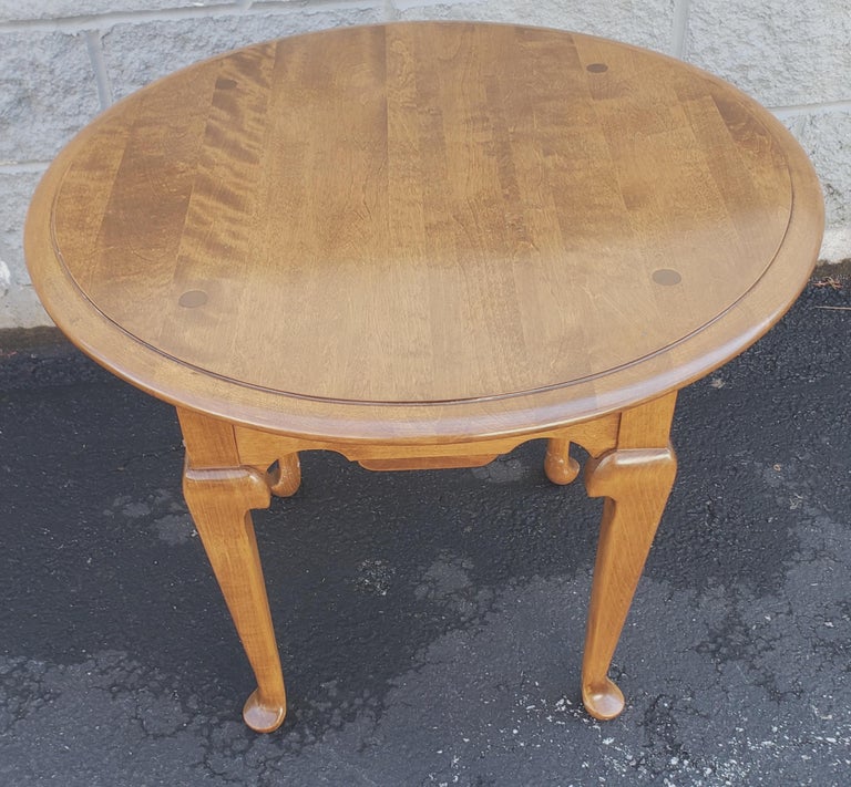 Mid-Century Ethan Allen Heirloom Maple Queen Anne Side Table For Sale ...