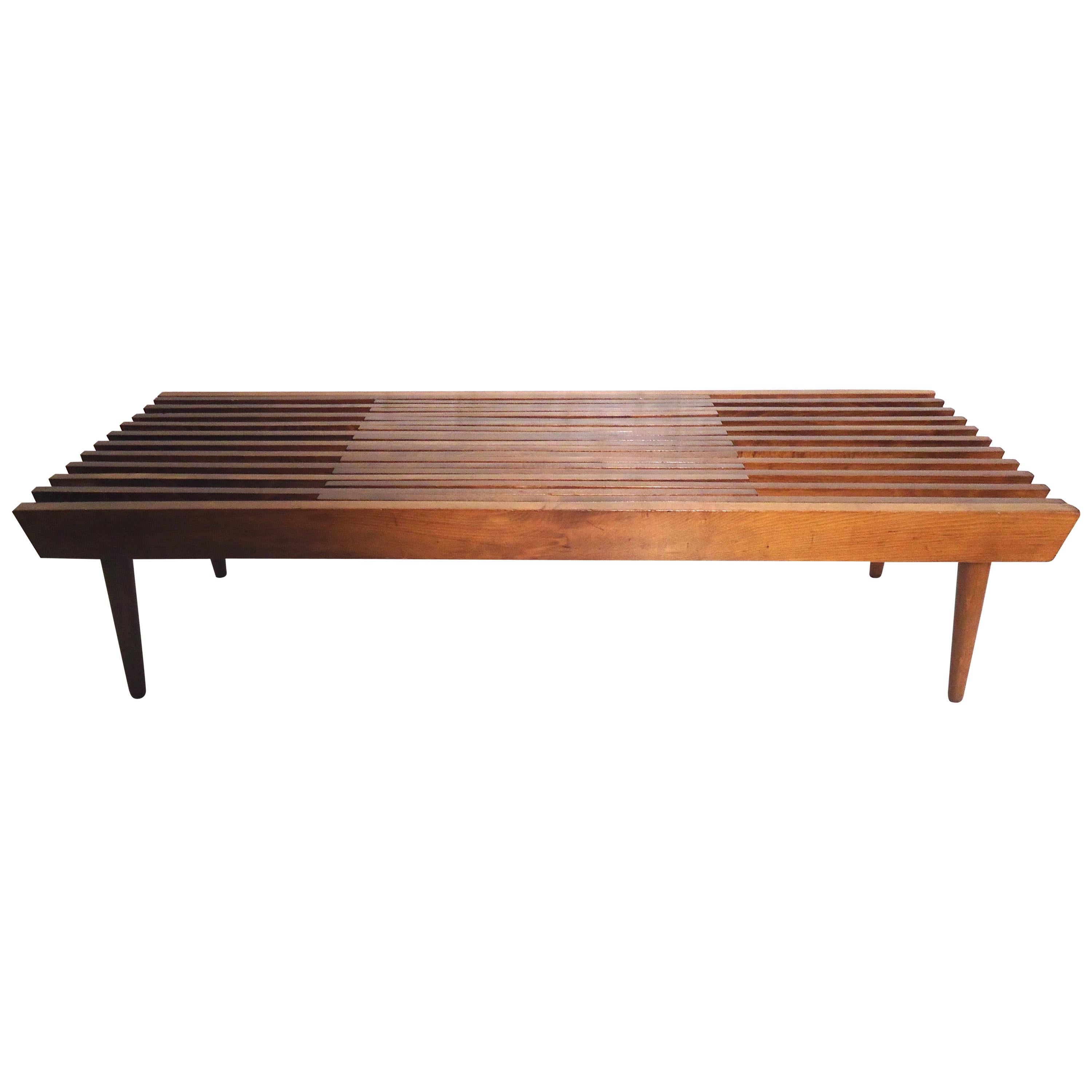Midcentury Extendable Slat Coffee Table For Sale at 1stDibs