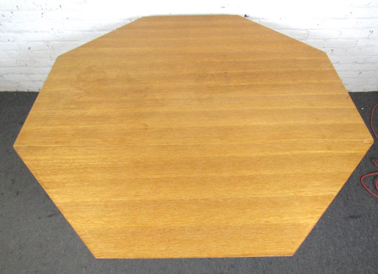 Vintage Mid-Century Octagonal Drop Leaf Table For Sale at 1stDibs