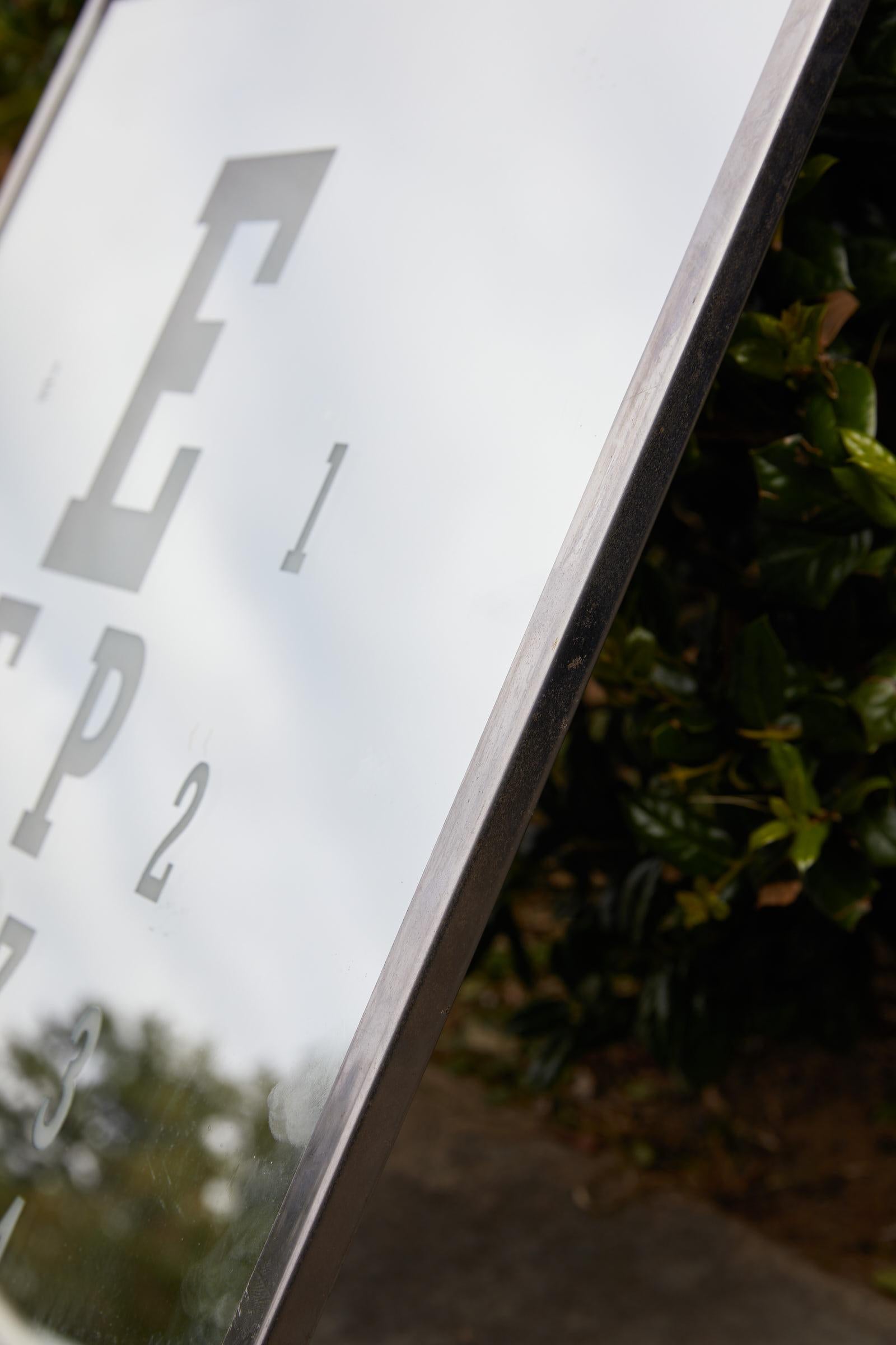 Midcentury Eye Chart Mirror at 1stDibs