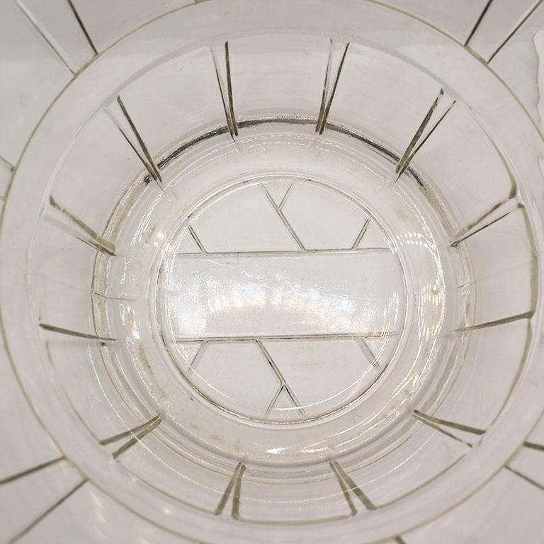 Mid Century Faceted Geometric Glass Ice Bucket with Handles, Anchor ...