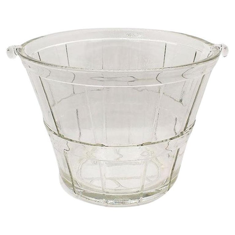 Mid Century Faceted Geometric Glass Ice Bucket with Handles, Anchor ...