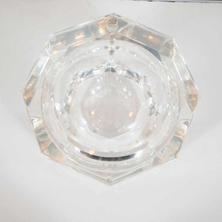 Midcentury Faceted Swivel Top Lucite Octagon Ice Bucket by Carole ...