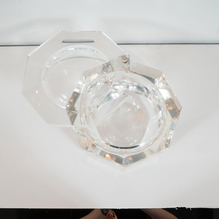 Midcentury Faceted Swivel Top Lucite Octagon Ice Bucket by Carole ...