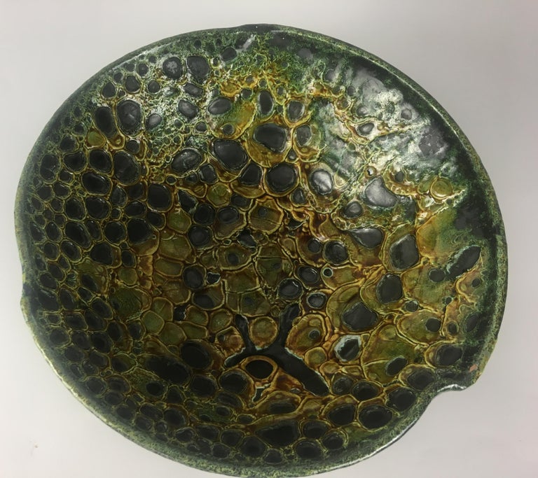 Unique Midcentury Fat Lava Studio Bowl by Charles Cart, 1960s at 1stDibs