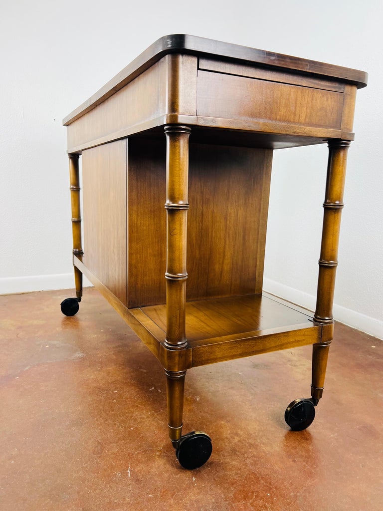 Mid-Century Faux Bamboo Expandable Bar / Server For Sale at 1stDibs