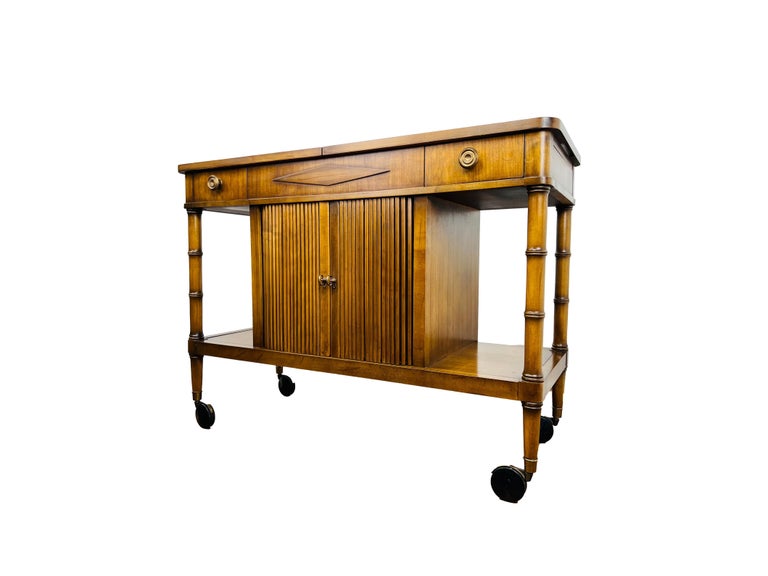 Mid-Century Faux Bamboo Expandable Bar / Server For Sale at 1stDibs