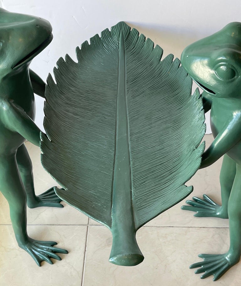 Mid Century Figural Frog and Leaf Table For Sale at 1stDibs