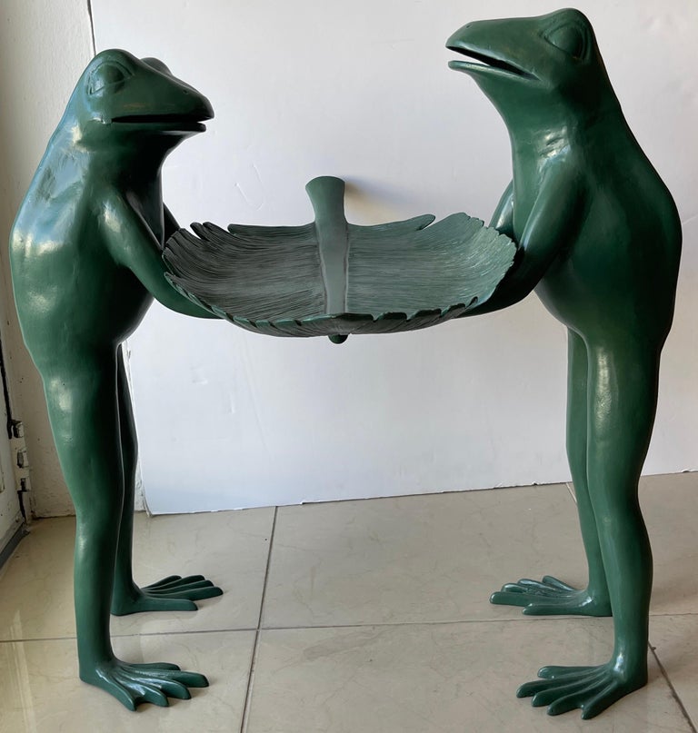 Mid Century Figural Frog and Leaf Table For Sale at 1stDibs