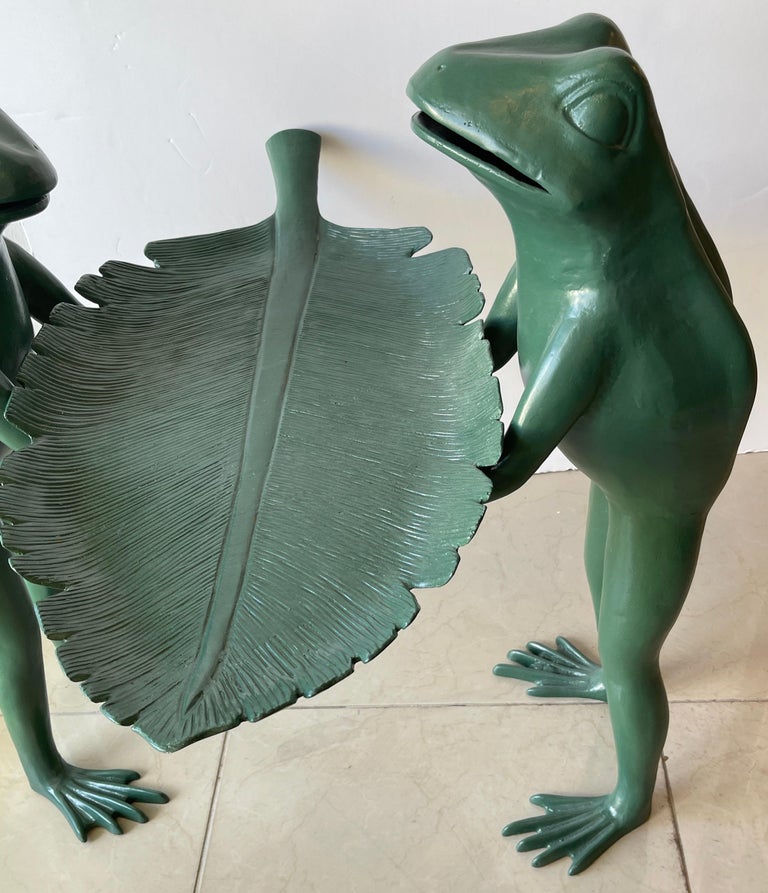Mid Century Figural Frog and Leaf Table For Sale at 1stDibs