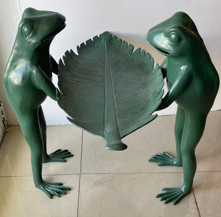 Mid Century Figural Frog and Leaf Table For Sale at 1stDibs