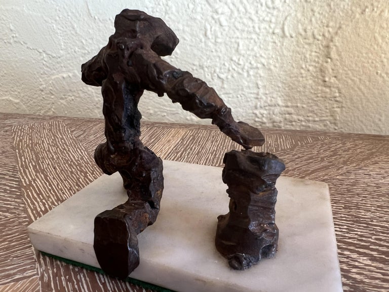 Mid-Century Figurative Brutalist Bronze Sculpture For Sale at 1stDibs