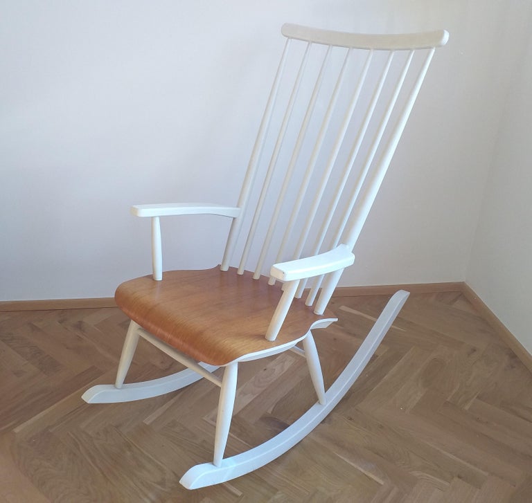 Midcentury Finnish Rocking Chair by Varjosen Puunjalostus for Uusikylä ...