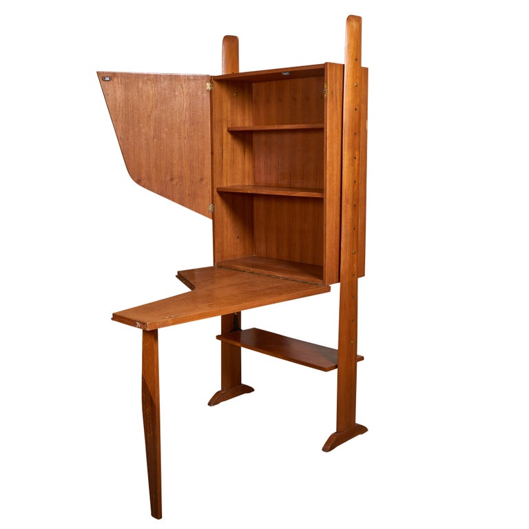 Midcentury Flip Down Bar For Sale at 1stDibs