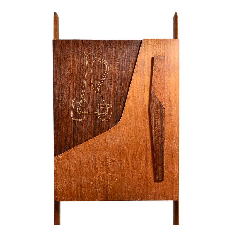 Midcentury Flip Down Bar For Sale at 1stDibs