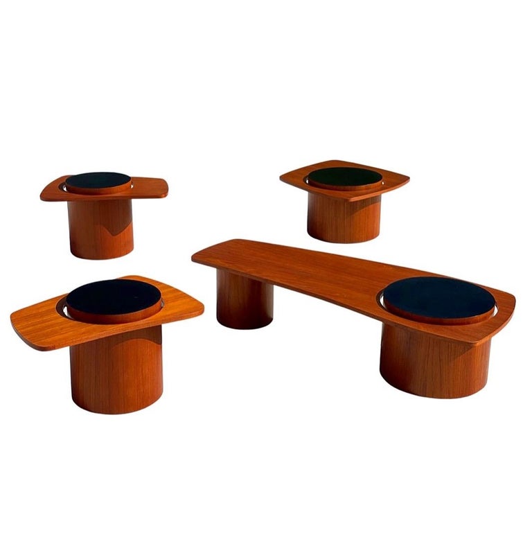 Mid Century Floating Cocktail Corner Table by RS Associates in Teak for ...