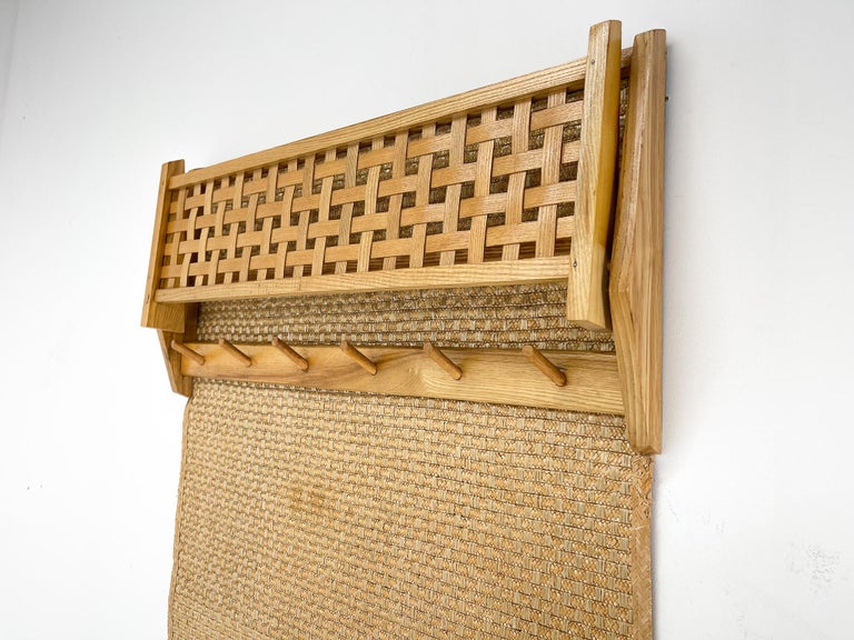 Mid-Century Foldable Reed Wall Hanger, 1970's For Sale at 1stDibs