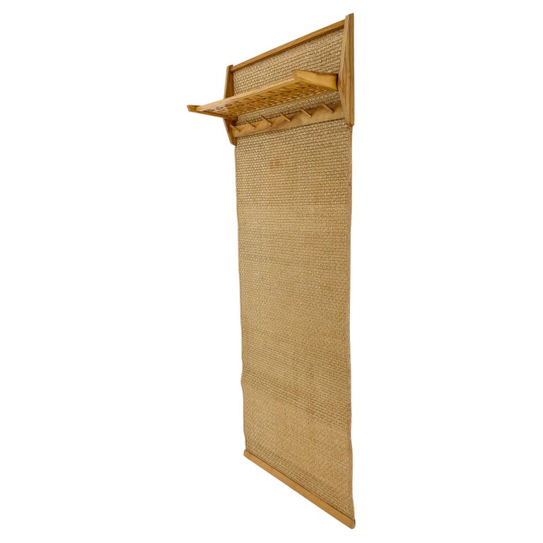 Mid-Century Foldable Reed Wall Hanger, 1970's For Sale at 1stDibs
