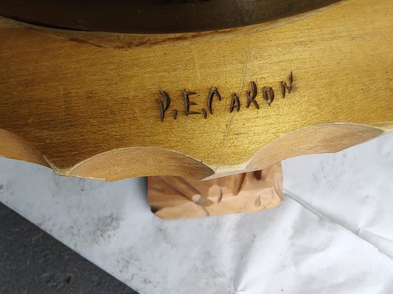 Midcentury Folk Art Ashstand with Figure Hand Carved by Paul Emile ...