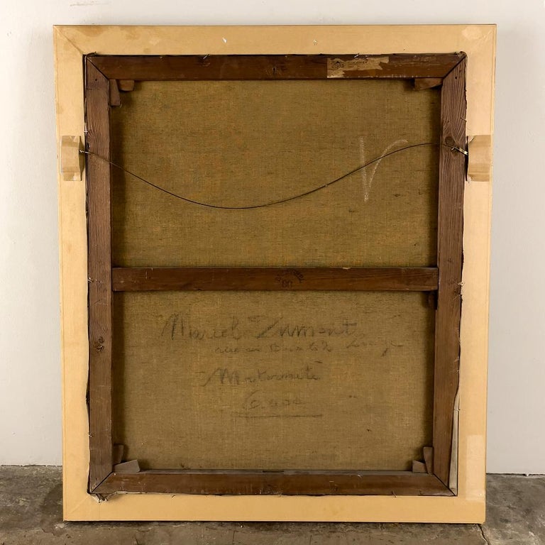 Mid-Century Framed Oil Painting on Canvas by Marcel Dumont, Dated 1943 ...