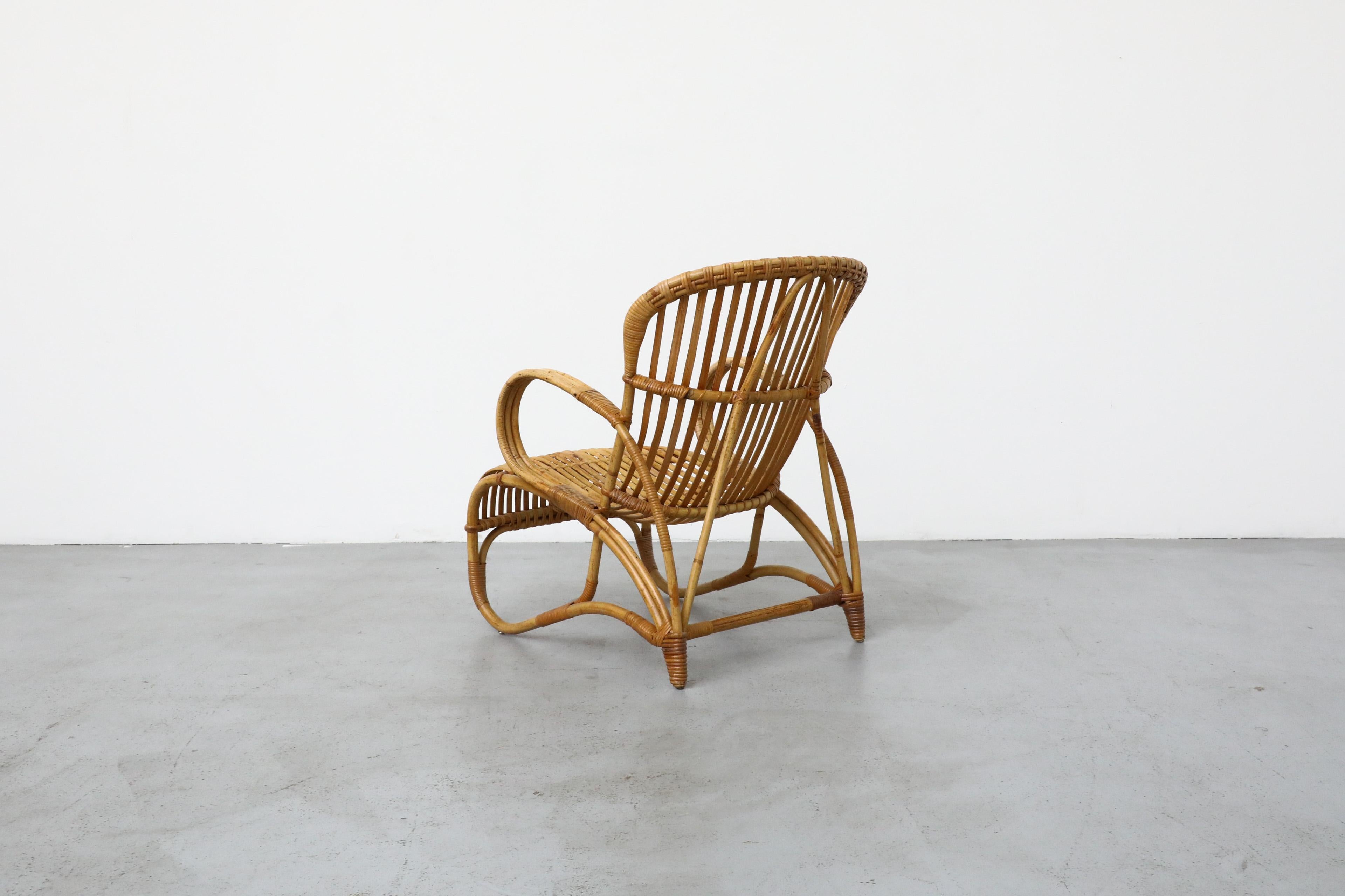 Mid-Century Franco Albini Attributed Bamboo Lounge Chair For Sale at ...