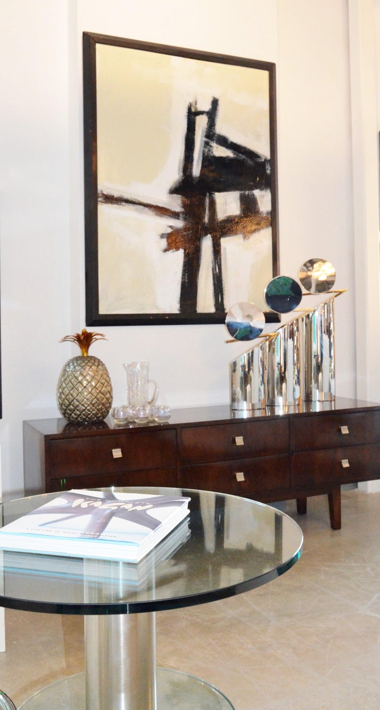 Franz Kline Style Abstract Expressionist Painting in White, Gray and ...