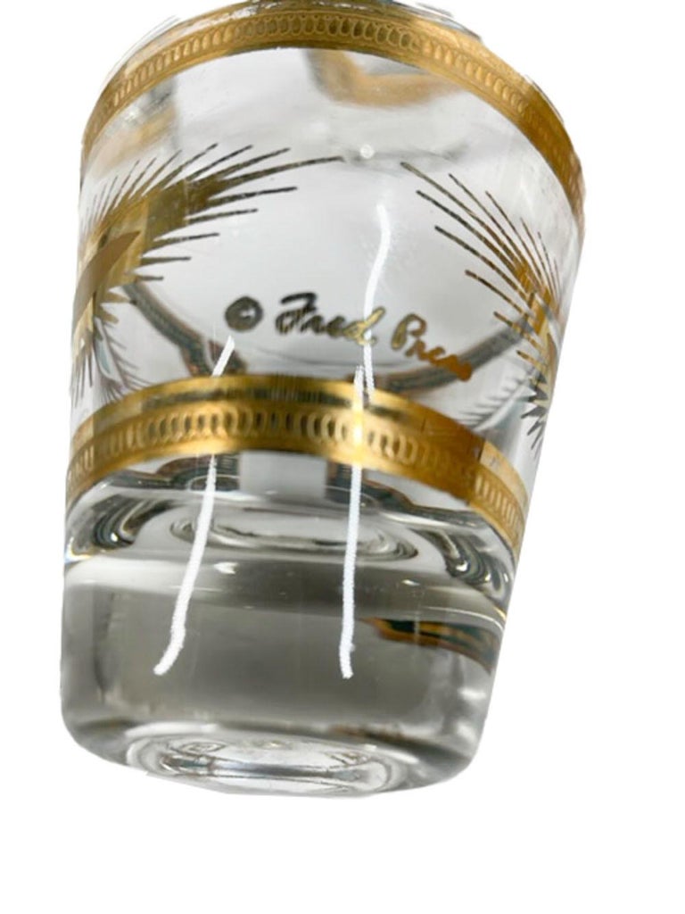 Mid-Century Fred Press Trojan Horse Cocktail Pitcher Set in Aqua with ...