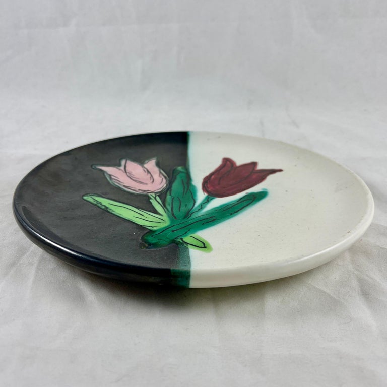 Mid-Century French Atelier Cérenne à Vallauris Signed Tulip Plates, S/6 ...