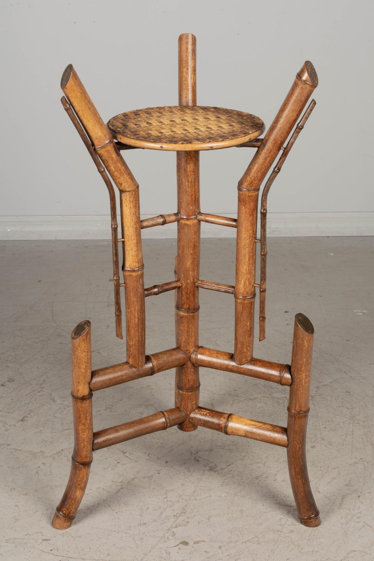 Mid Century French Bamboo and Rattan Plant Stand or Pedestal For Sale ...